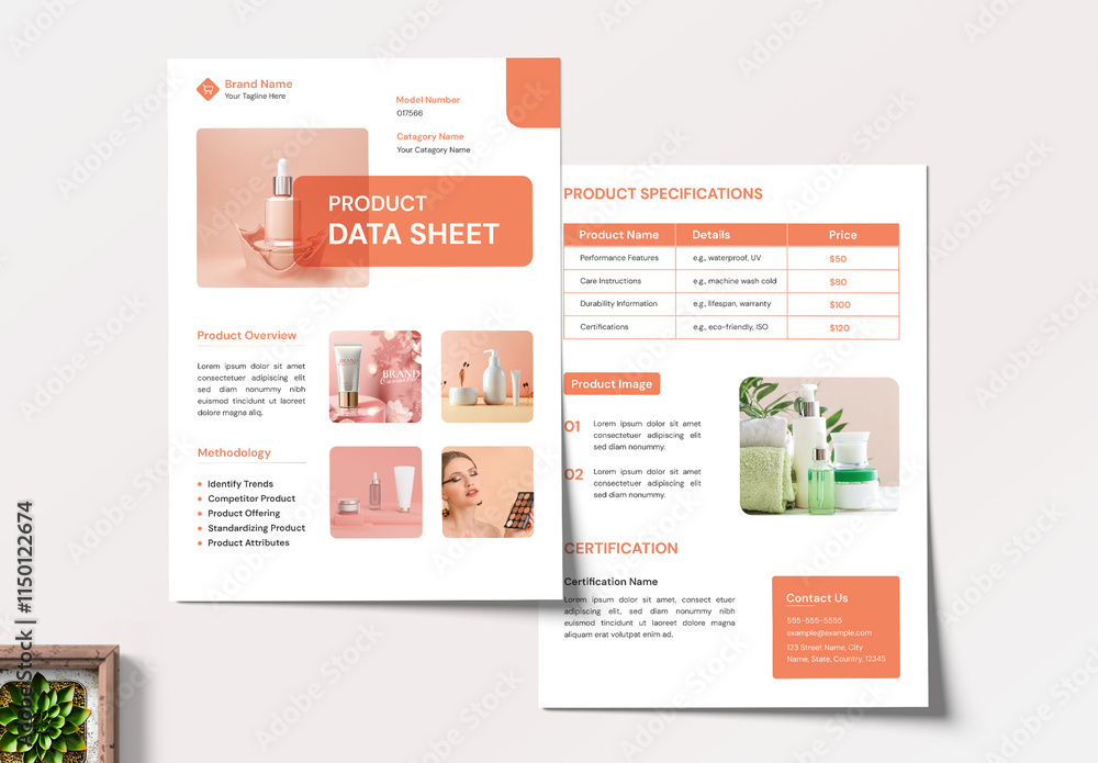 Product Specifications Sheet Template Stock Template | Adobe Stock