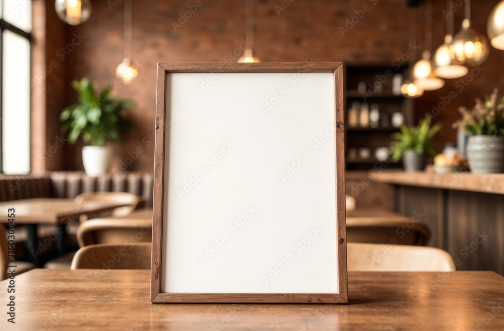 a mockup for the restaurant menu on a table in a restaurant with ...