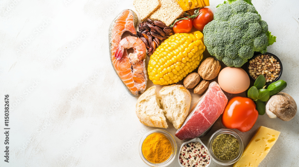 "Serotonin, dopamine, and brain-boosting foods concept featuring an ...