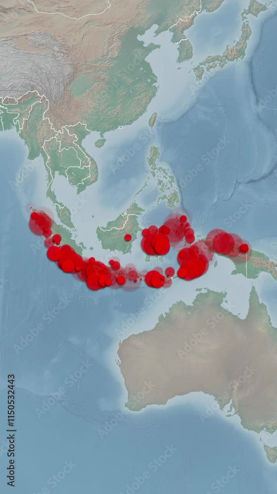 Indonesia Earthquakes Map Animation - Dynamic map animation showcasing ...