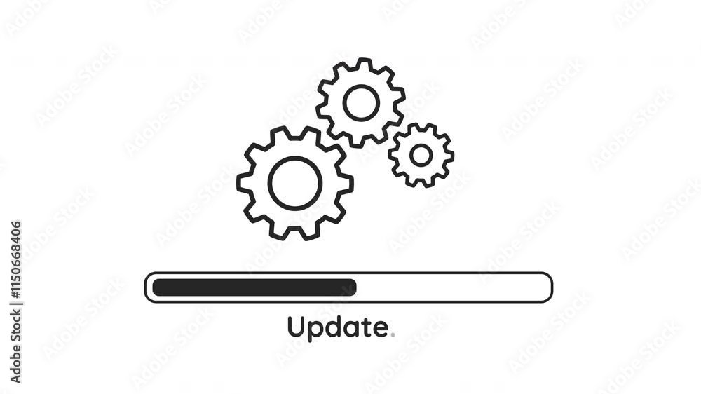 Simple flat loop background animation represents the update, upgrade ...