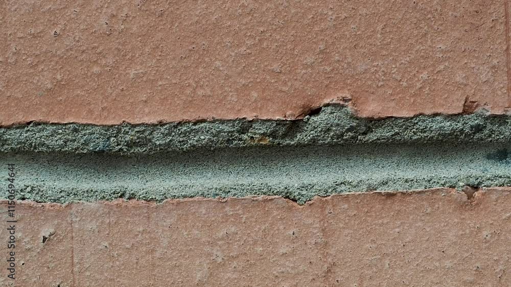 Seam - space between bricks. Old seam over 25 years old. Close-up Stock ...