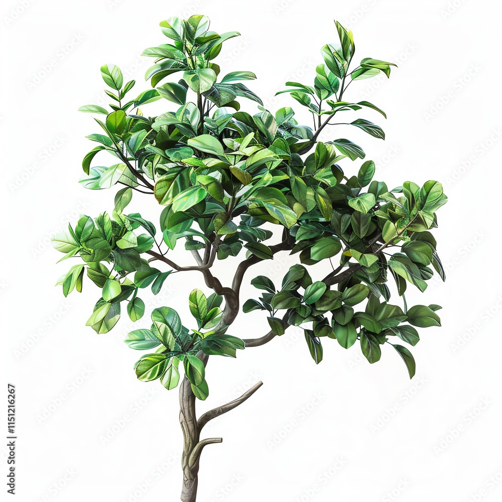 Photo of a young magnolia tree. The tree is about 6 feet tall and has a ...