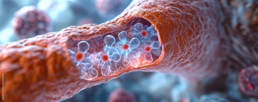 Influenza, Pneumonia disease concept. Detailed molecular structure ...