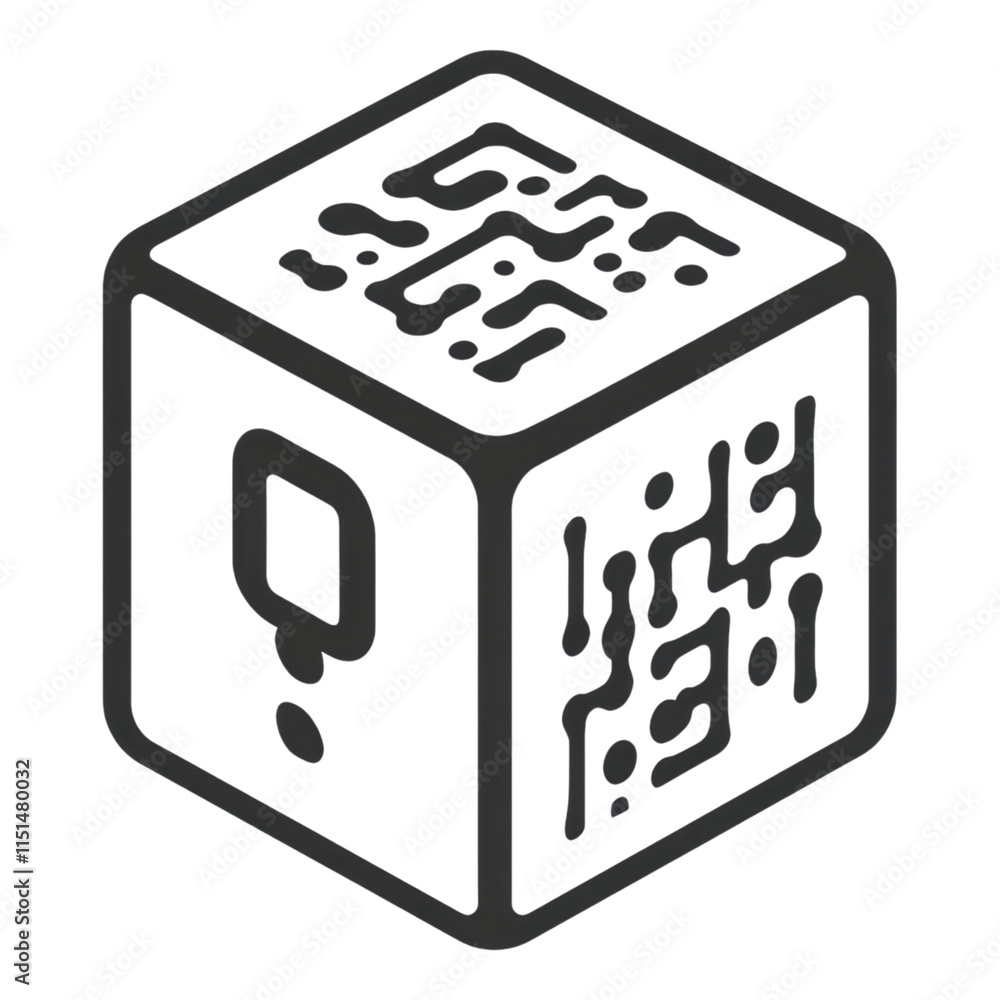 ภาพประกอบสต็อก Binary Code Icon, Rectangular Box, 0s and 1s ...