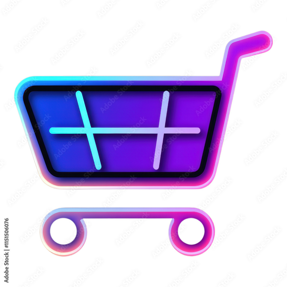 Modern shopping cart icon, sleek design, transparent background ...
