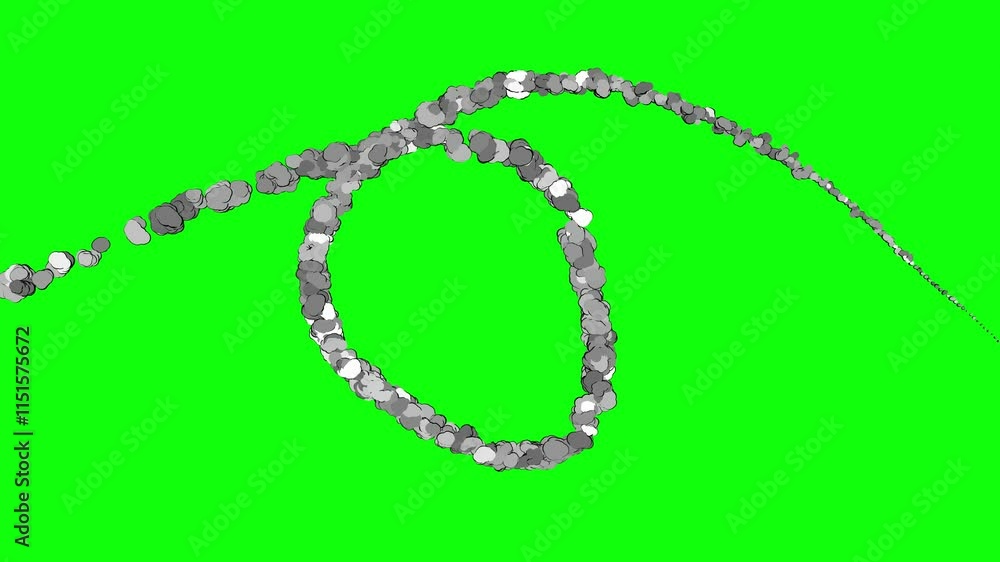 Smoke Fx Trail Animation On Green Screen Bg. Smoke Trail Animation On ...