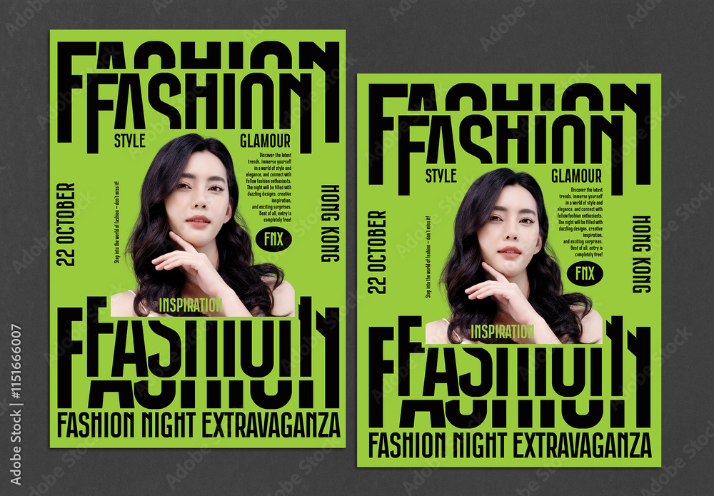 Artistic Stacked Typography Poster Layout for Promotions Stock Template ...