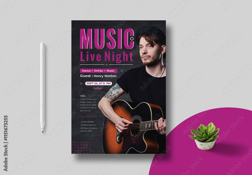 Classic Music Flyer Template Stock Template | Adobe Stock