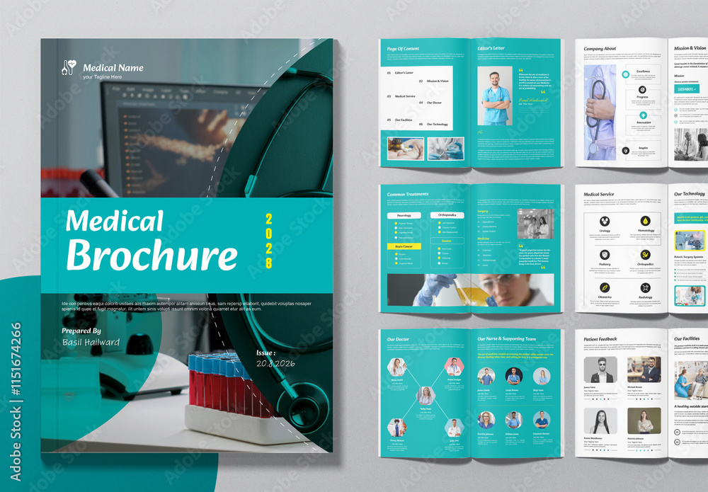 Medical Brochure Template Layout Stock Template | Adobe Stock
