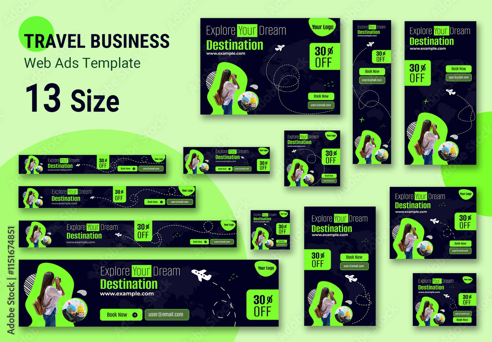 Travel Web Banner Design Stock Template | Adobe Stock