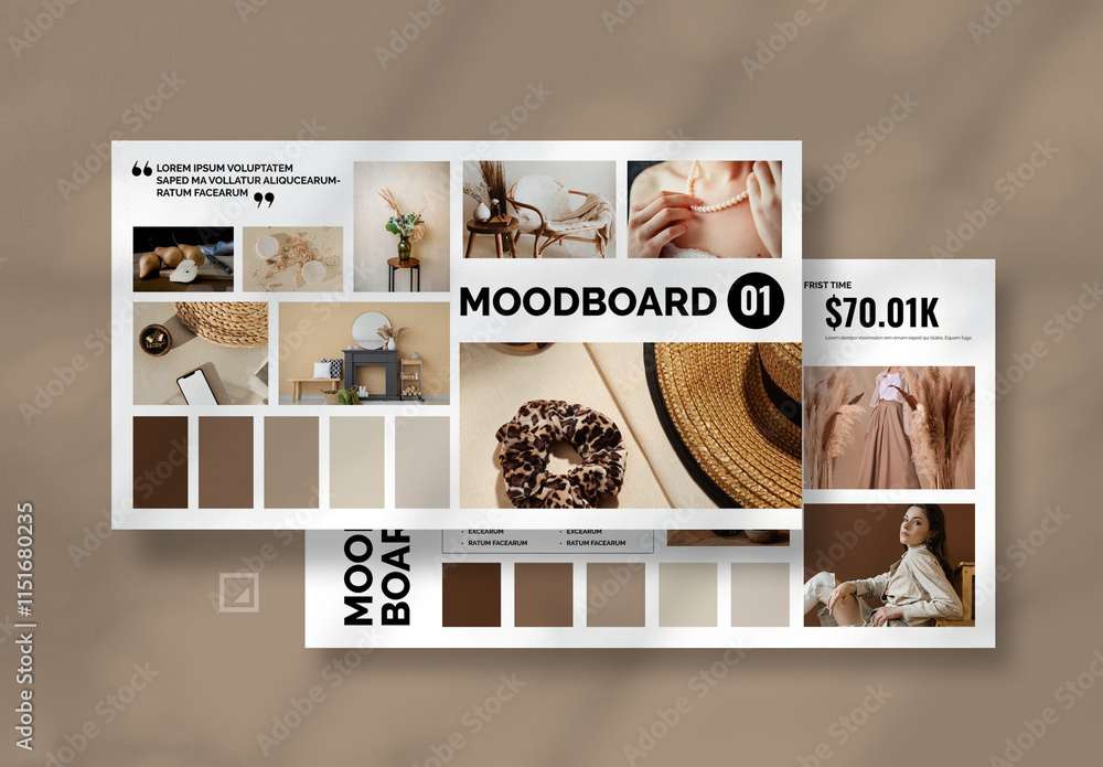 Clean Moodboard Layout Stock Template | Adobe Stock