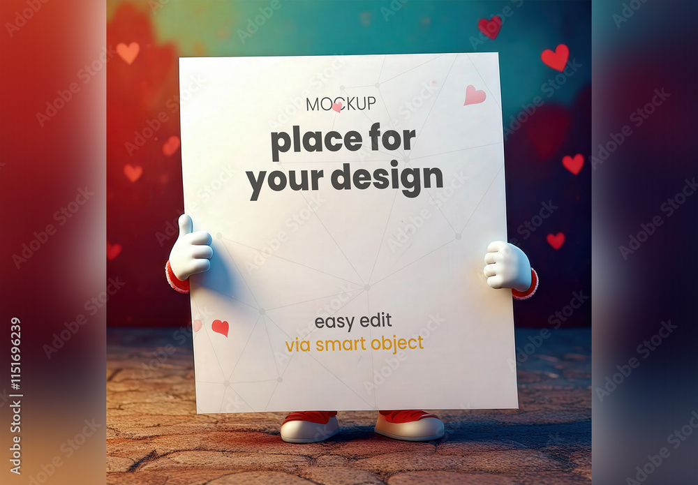 Square Page Mockup as Lovely Character Stock Template | Adobe Stock