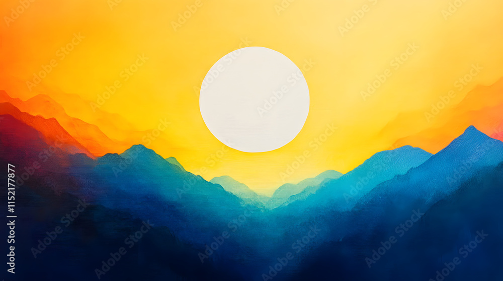 Religion and nature beautifully combined in art, depicted with bright ...