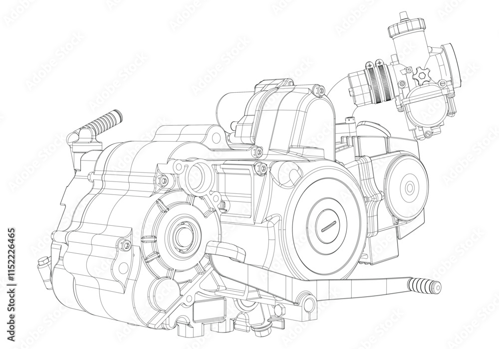 A set of drawings of engines - motor vehicle internal combustion engine ...
