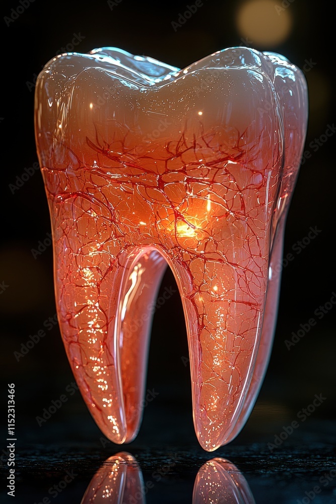 Poster Highly detailed rendering of a human molar tooth for educational ...
