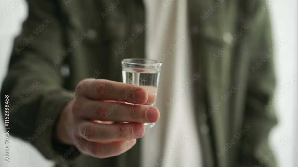 Alcohol addiction in a man. The man abuses alcohol. The guy is ...