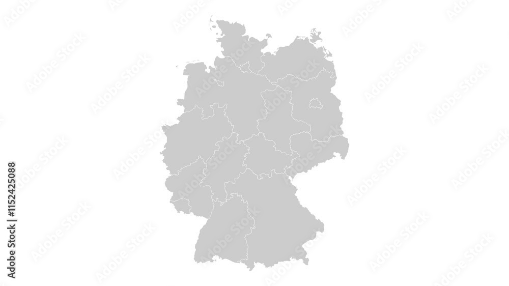 Germany map animation. Animation of connecting all region country into ...