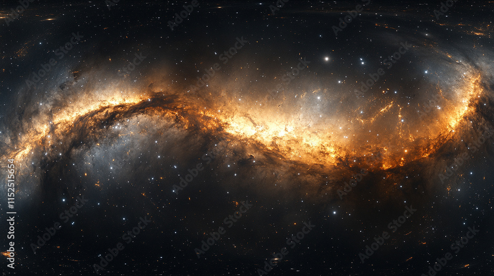 A 360-degree equirectangular projection space background featuring a ...