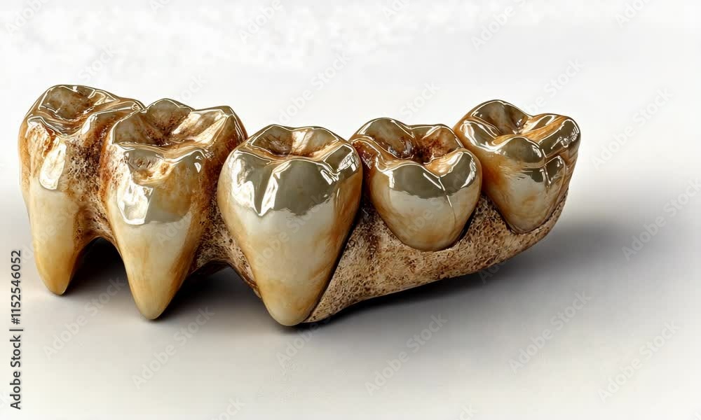 Medically 3D animation of human teeth. Toothache. Anatomical detailed ...