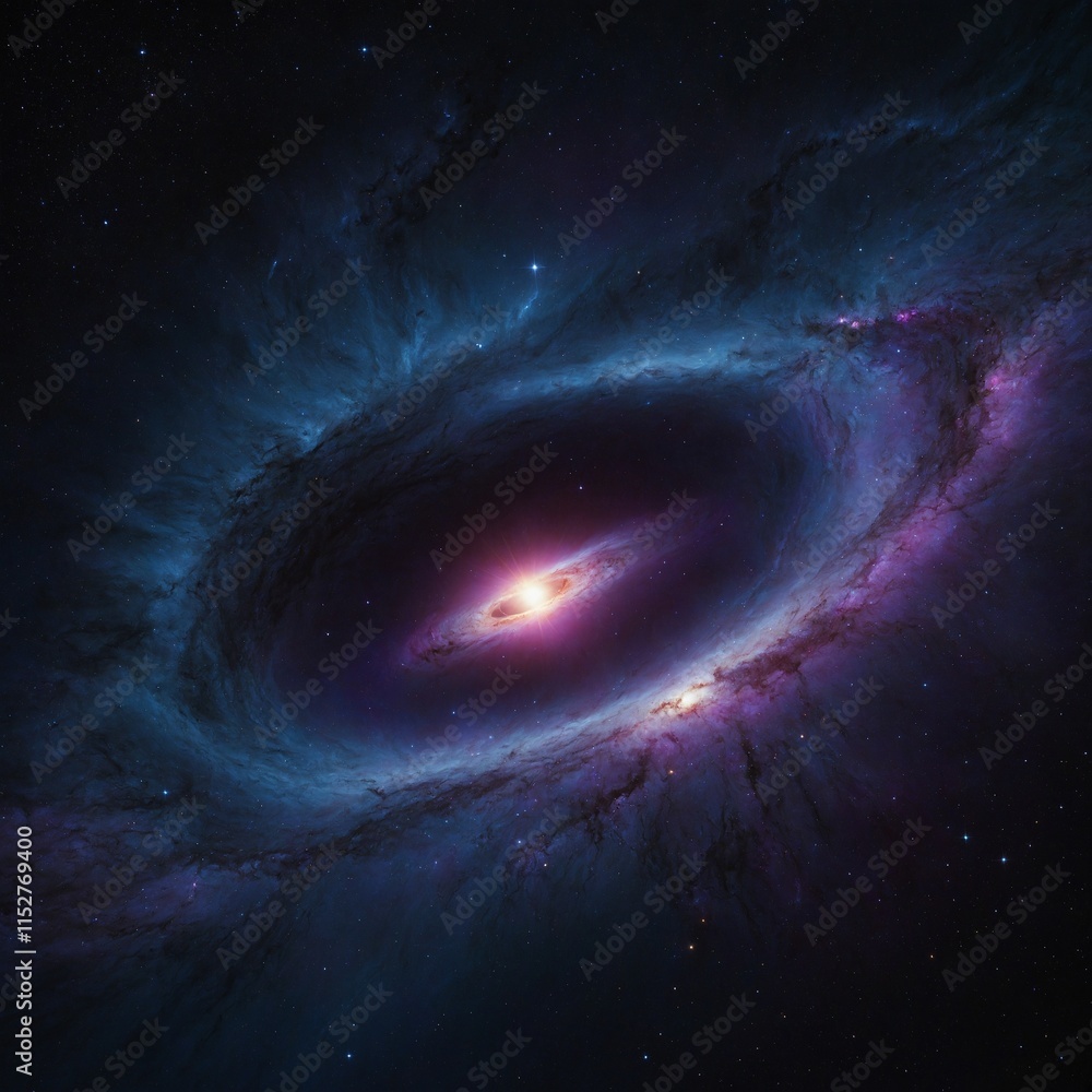 "An abstract outer space wallpaper featuring a majestic black hole in ...