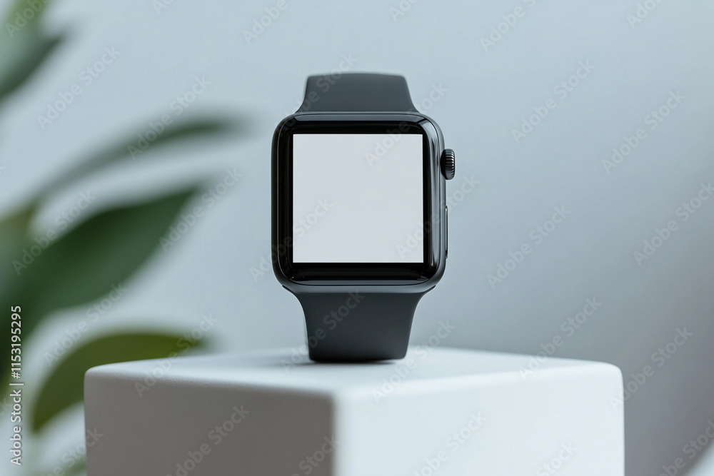 Minimalist smartwatch design with a customizable blank screen ...