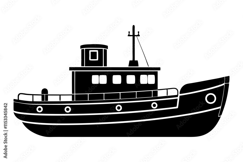 Poster Tugboat side view silhouette – Wall Art | UkPosters