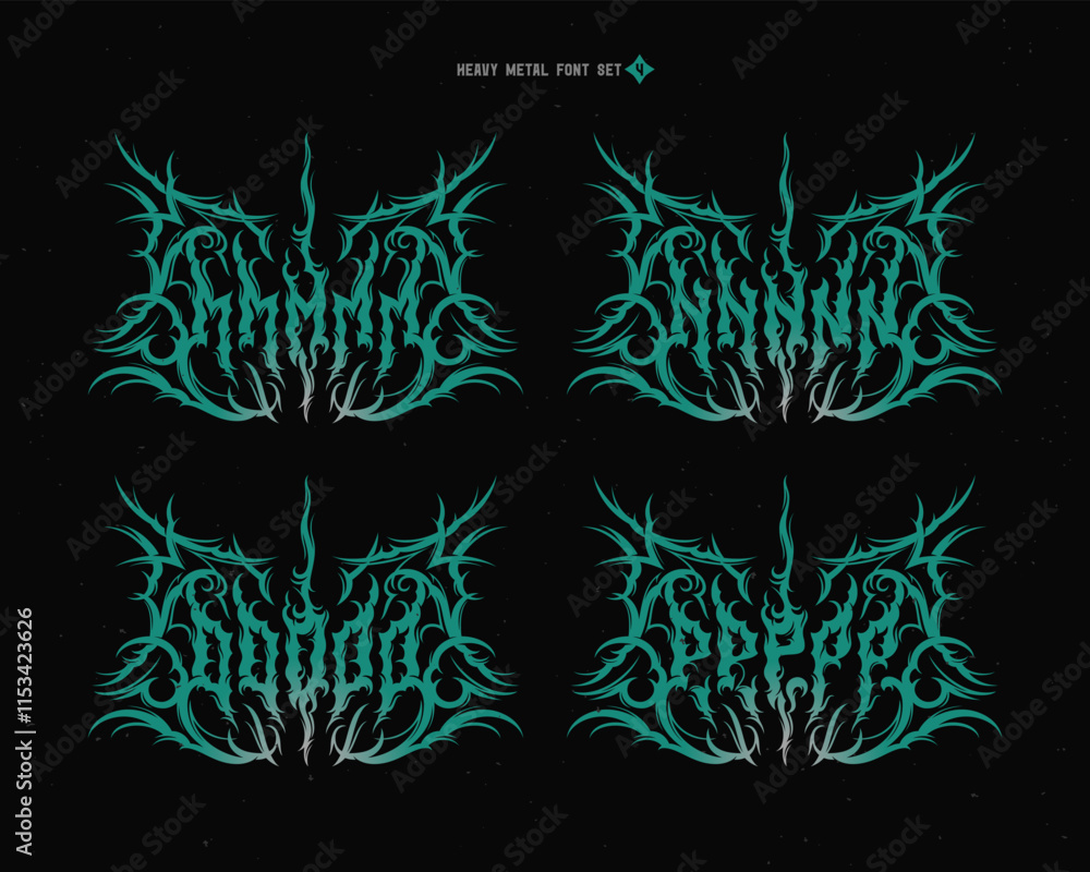 Vector font set with sharp and spiky edges. Alphabet for creating ...