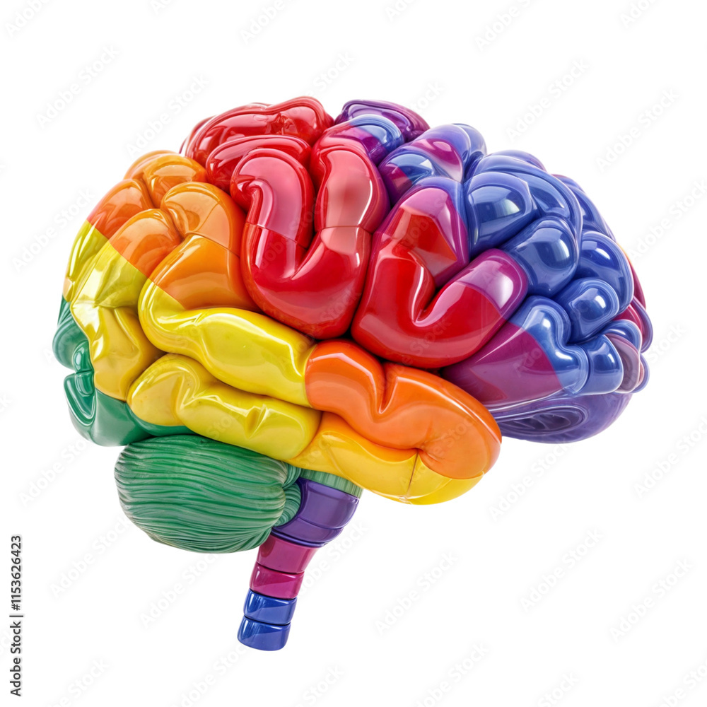 Rainbow Brain: A vibrant, colorful representation of the human brain ...