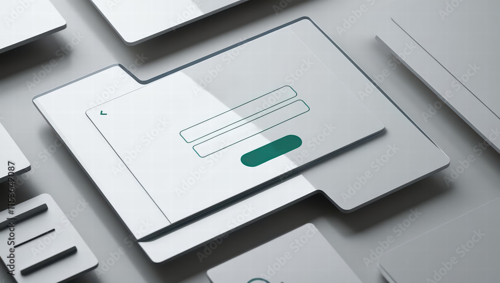 3D illustration of seamless online sign up interface concept, featuring ...