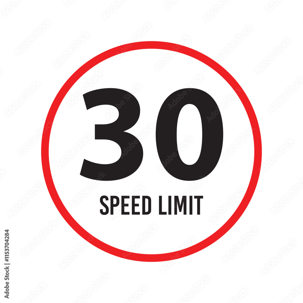 Speed limit signs and symbols depicting speed limits ranging from 5 to ...