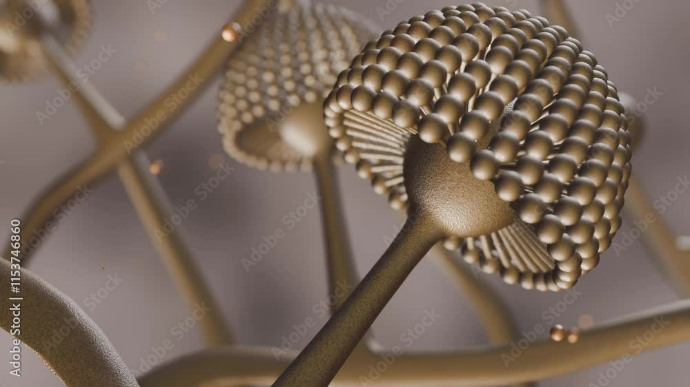 3d animation of Aspergillus genus. Aspergillosis is a spectrum of ...