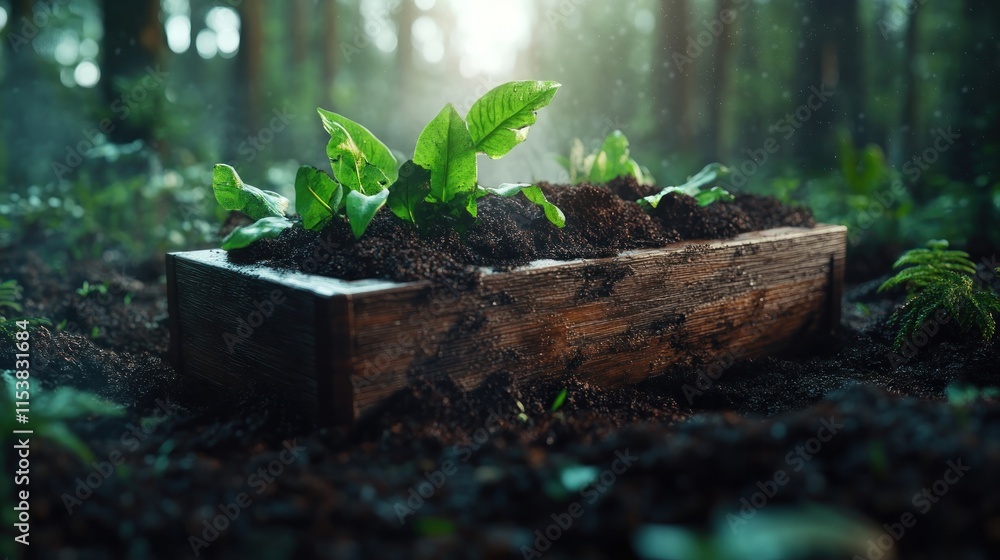 Explore this poignant image A weathered wooden coffin surrounded by ...