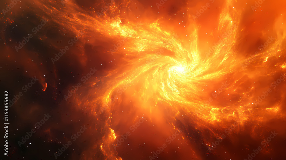 ภาพประกอบสต็อก Cosmic field: field with vibrant swirls and nebulous ...