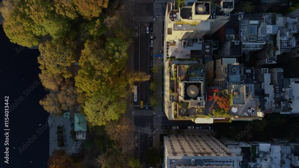 Aerial views reveal the grid layout of the Upper West Side, featuring ...