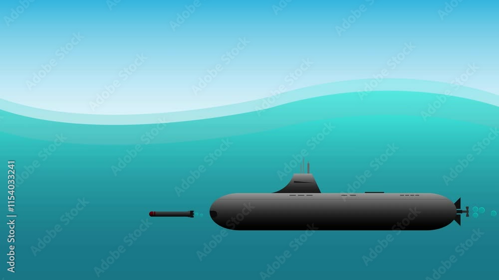 Submarine launched self propelled torpedo missile modern technology use ...