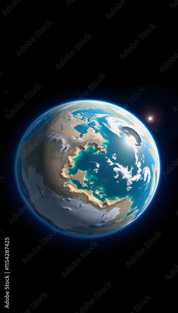 360 degree environment map of an orbital view of the earth in a height ...