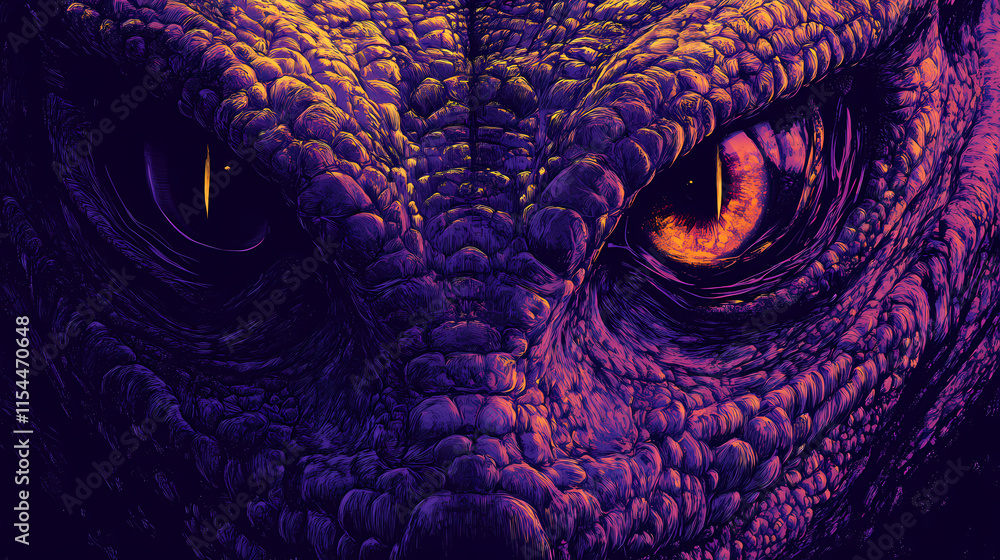 Reptilian face close up portrait - ai illustration also called reptoids ...