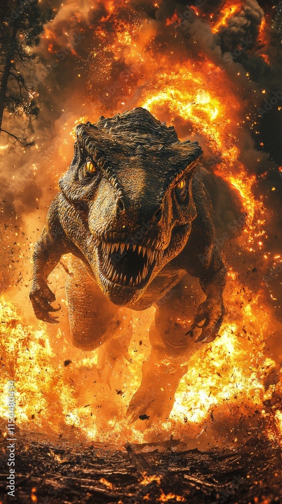 Tyrannosaurus Rex Inferno: A fiery prehistoric beast emerges from the ...