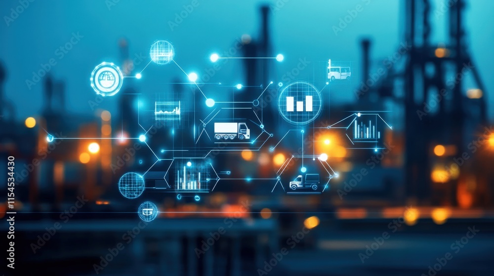 Digital Logistics Network with Truck, Data Visualization, and ...