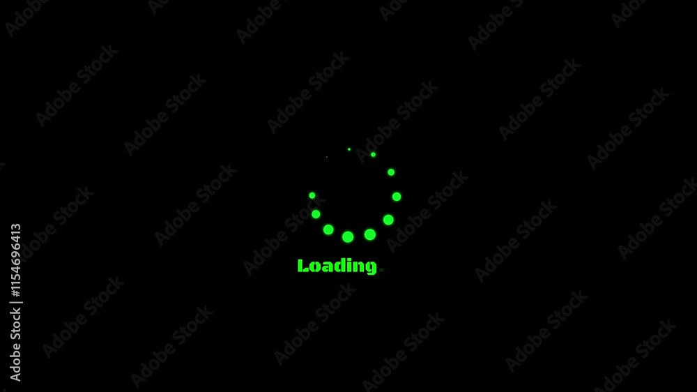 Abstract dots circle loading bar icon animated. Green color loading ...