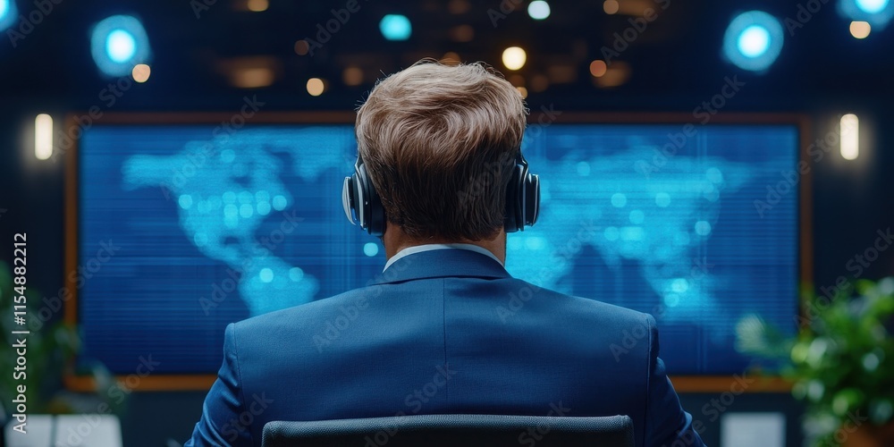 Tight frame of a teleprompter screen displaying clear text for a ...