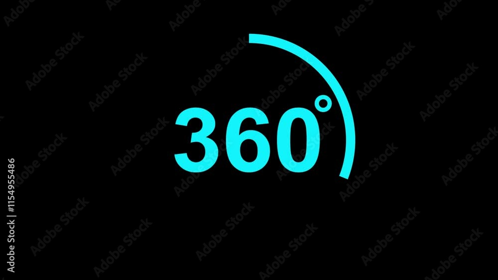 360 degree view icon animation, Icon 360° animation with optional lama ...