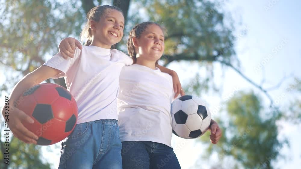 Group of children are holding a soccer ball. Kid child happy concept ...