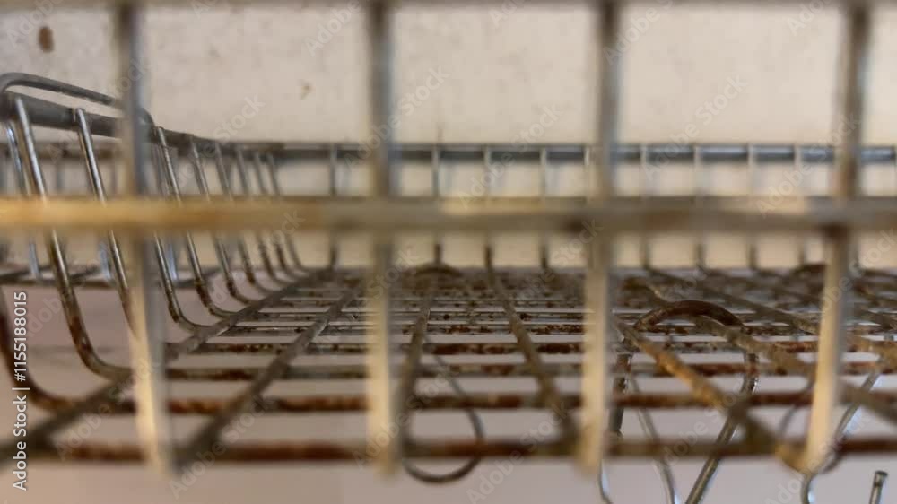 Tehran old house dirty scratched dish rack in old rural kitchen with ...