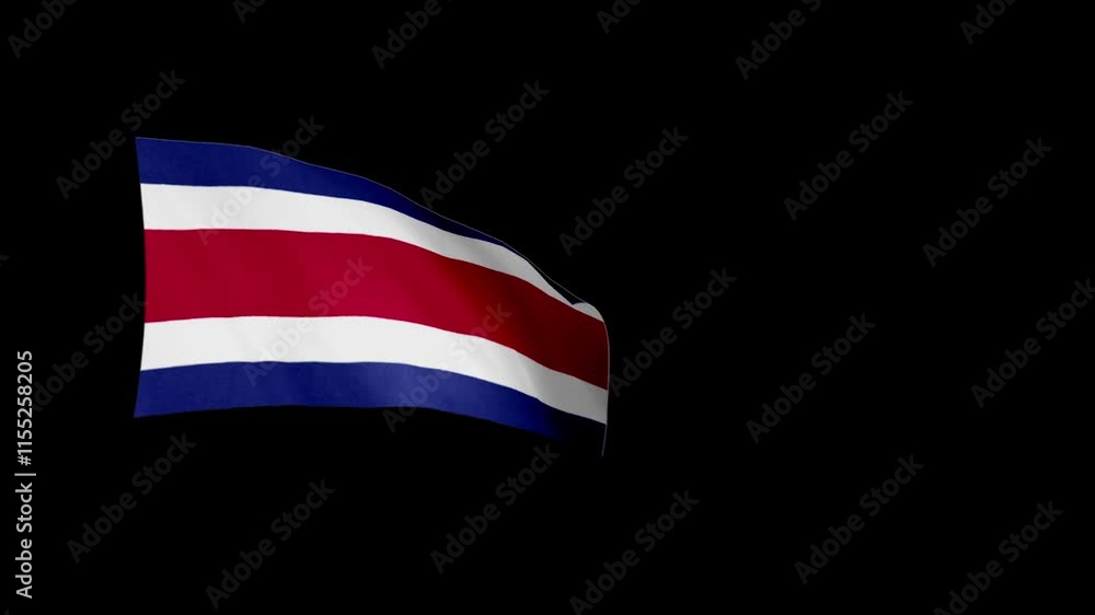 COSTA RICA flag. COSTA RICA flag background. Flag of COSTA RICA Waving ...