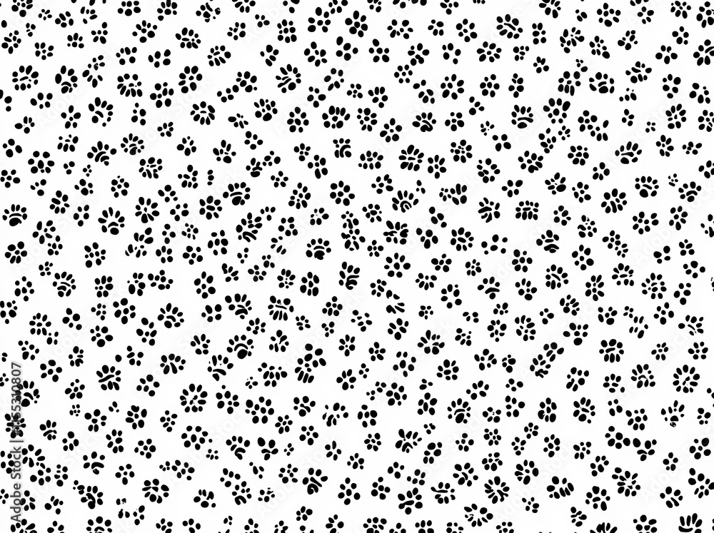 Pet paw pattern on an animal background with divine cat paws. Seamless ...