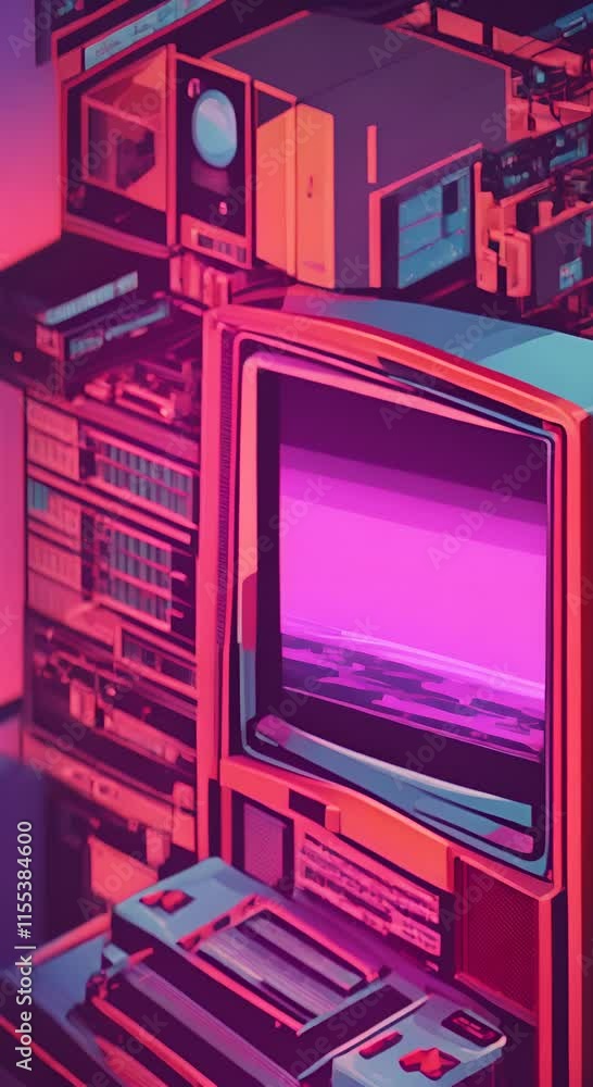 Vintage television screens flickering Close Up Footage of a Retro TV ...