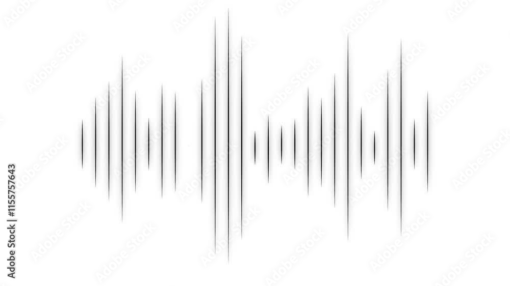 Sound waves animation .Audio waveform with frequency animated lines ...