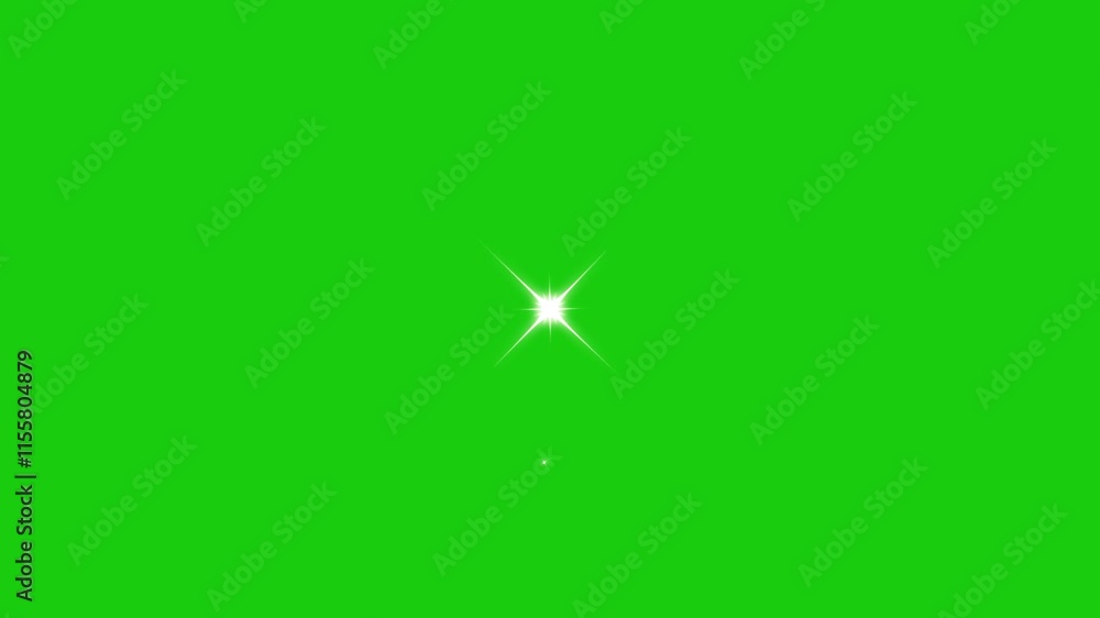 Twinkling stars in the night sky .Animation of white stars on a green background. Blinking retro ...